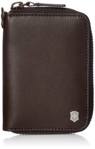 victorinox altius edge clavius zippered leather key case w/rfid protection (dark earth)