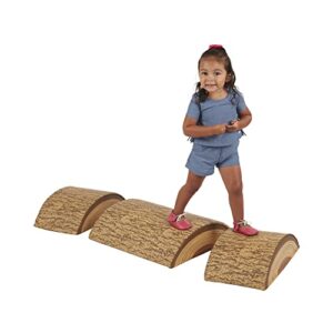 ecr4kids softzone tree log climber set, balance builders, chocolate, 3-piece