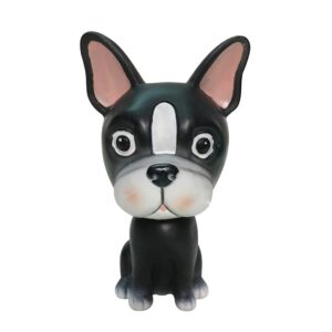 keyum bobbleheads dog bulldog, cute car dashboard bobble head boston terrier decoration, animal resin ornament puppy shaking head toys for car vehicle automobile decor