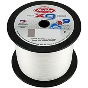 berkley x9 braid superline, crystal, 30lb test | 45 lbc | 20.6kg, 2188yd | 2000m fishing line, suitable for freshwater and saltwater environments