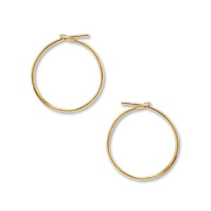 humble chic small hoop earrings for women - hypoallergenic lightweight wire threader loop drop dangles, safe for sensitive ears, 18k yellow - 0.5 inch