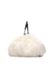 ulisty women faux fox fur shoulder bag furry purse fluffy crossbody bag plush top handle bag handbag black