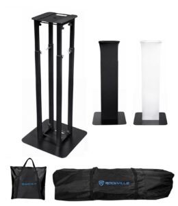 rockville totem moving head light stand+black+white scrims+carry bags, (rtp32b)