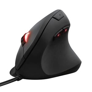 trust gaming gxt 144 rexx vertical ergonomic gaming mouse, 250-10,000 dpi, 6 buttons, black