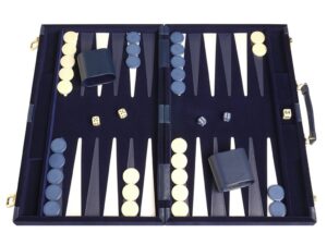 middleton games 15-inch deluxe backgammon set - blue