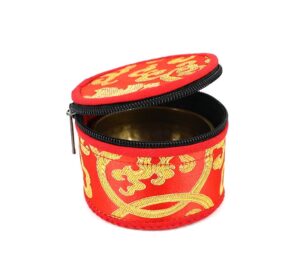 singing bowl storage bag - singing bowl carry case bag, zipper closure, colors vary (d:5.51in/14cm)