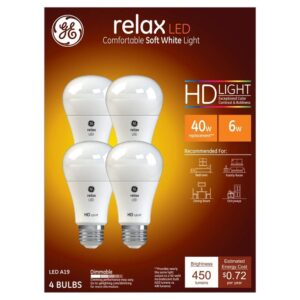 ge 4pk 6w sw a19 bulb