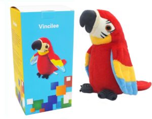 vincilee talking parrot no matter what you say will repeat what you say funny learning good helper bring you happiness parrot toys speaking parrot multifunctional electric plush