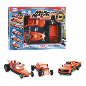 mix or match vehicles, magnetic toy play set, race cars