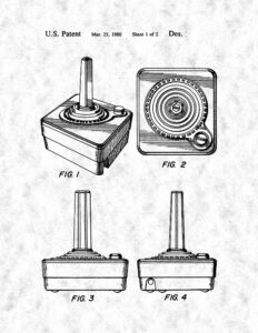 atari 2600 controller patent print gunmetal (8.5" x 11") m10701