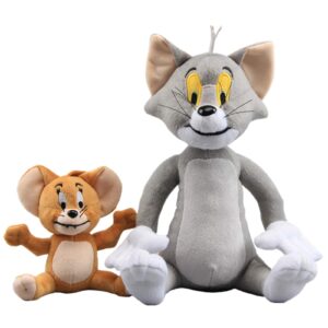 uiuoutoy cat jerry & mouse tom plush toys set of 2 pcs