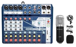 soundcraft notepad-12fx 12-channel mixer w/usb i/o+effects+studio mic+shockmount