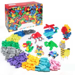 garunk building bricks 1000 pieces, classic building blocks for kids educational toys with wheel, tire, axle, window, doors compatible with all major brands for ages 3+ 4 5 6 7 8 year old boys girls