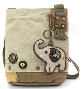 chala patch crossbody grey elephant bag canvas messenger sand beige coin purse