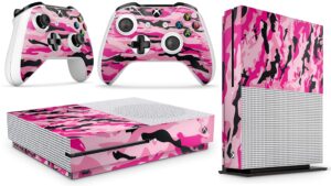 gizmoz n gadgetz xbox one s pink camo console skin decal sticker + 2 controller skins