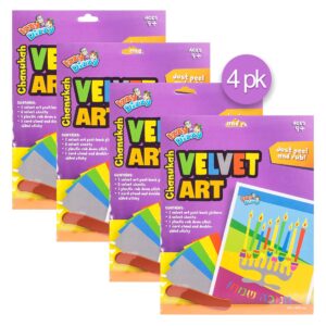 izzy 'n' dizzy hanukkah velvet art kit - 4 packs of 6 markers, 1 velvet poster - 12" x 8.5"- chanukah arts and crafts - gifts and games