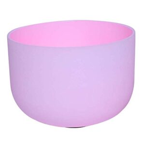 energysound perfect pitch 432hz frosted f note heart chakra pink colored frosted quartz crystal singing bowl 10 inch mallet and o-ring included