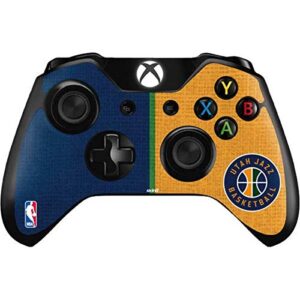 skinit decal gaming skin compatible with xbox one controller - officially licensed nba utah jazz split canvas design