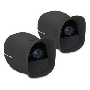 kwmobile 2x skin compatible with arlo pro/pro 2 smart - silicone security camera case outdoor cctv cover - black