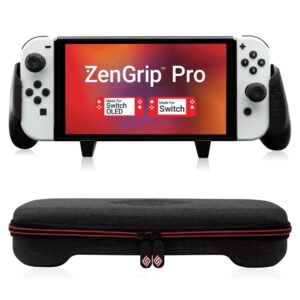 satisfye – zengrip pro gen 3 oled slim bundle, accessories compatible with nintendo switch - the bundle includes: black pro grip, slim case