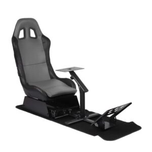 racing simulator seat with steering wheel support durable driving seat (black)