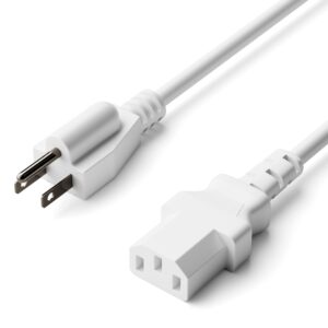 the cimple co 6 feet, white - 3 prong ac power cable for computer, medical, server, & desktop - c13 power supply cord - nema 5-15p to c13 / iec 320 - (1.8 meter)