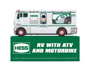 hess 2018 toy truck - rv with atv and motorbike