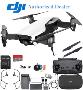 dji mavic air drone quadcopter (arctic white) starters bundle (renewed)