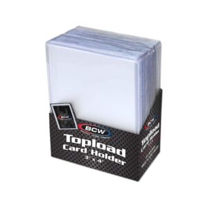 bcw 3x4 topload card holder - standard - 25ct | rigid pvc trading card protection for baseball cards, football cards, and trading cards like pokémon and mtg | holds cards up to 20pts