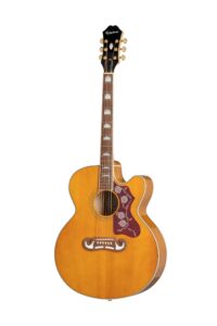 epiphone j200 ec studio acoustic electric solid top, vintage natural