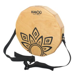 ktÄk -the first handcrafted, hand drum percussion, two-sound cajón body snare, portable cajon by kandu (natural wood/black logo)