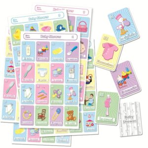 more fiesta baby shower bingo game in spanish, for 20 players