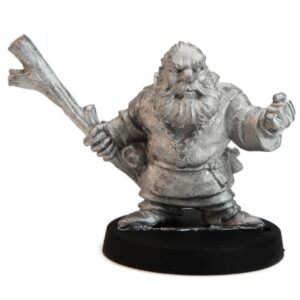 stonehaven male dwarven wizard miniature figure (for 28mm scale table top war games) - made in us