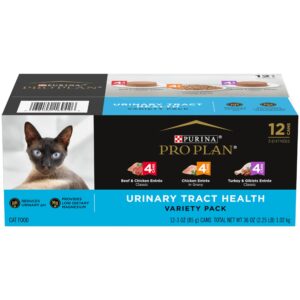 purina pro plan focus classic urinary tract health formula adult wet cat food variety pack, 3 oz, count of 12, 12 ct