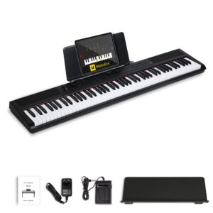 artesia pe-88 arranger keyboard piano with full size velocity sensitive keys - 88 key semi-weighted keyboard workstation - portable electric piano keyboard with 137 voices & 100 backing track styles