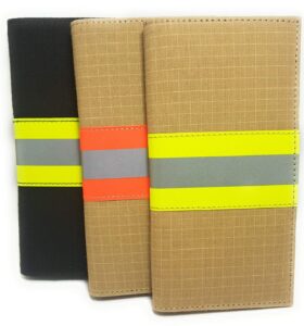 firefighter wallet original reflective turnout bunker fabric gear women gift (beige & yellow)