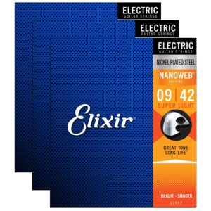 elixir 12002 electric nano super light 9-42 (3 pack bundle)