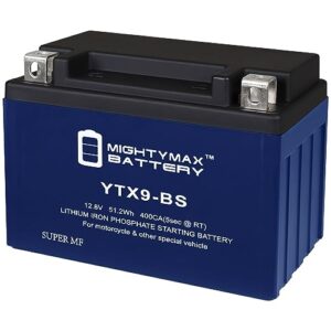 mighty max battery ytx9-bs lithium battery replaces duralast motorcycle powersport