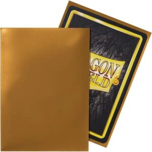 dragon shield classic gold standard size 100 ct card sleeves individual pack