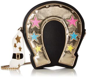 betsey johnson get em' cowgirl crossbody, gold