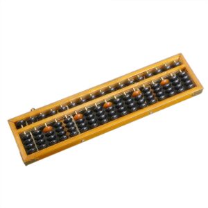 17 digit rods wooden abacus soroban chinese japanese calculator counting tool w/reset button 14" vintage-style