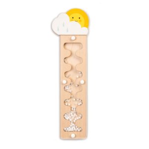 tender leaf toys - rainmaker - portable rain sound making toy, early education musical instruments for baby and kids, sensory toy with falling beads - age 18m +