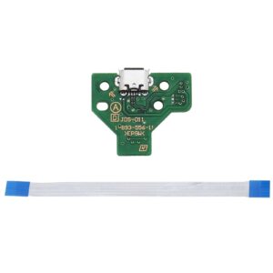 usb charging port charger socket board replacement with flex cable jds-030 compatible with ps4 controller electrical accessories