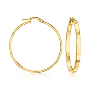 ross-simons italian 14kt yellow gold squared-edge hoop earrings