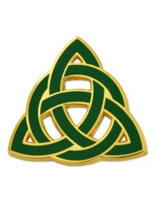 pinmart st. patrick's day lapel pin – celtic trinity knot jewelry for women and men – irish culture celebration pin –gold plated enamel brooch with clutch back