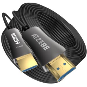 atzebe fiber optic hdmi cable 164ft, fiber hdmi cable supports 4k@60hz, 4:4:4/4:2:2/4:2:0, hdr, dolby vision, hdcp2.2, arc, 3d, high speed 18gbps, slim and flexible hdmi fiber optic cable