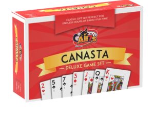 deluxe canasta cards set with point values, the classic card games for adults and family game night, best games for 2 players or more