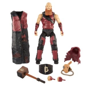 wwe rowan elite collection deluxe action figure with realistic facial detailing, iconic ring gear & accessories