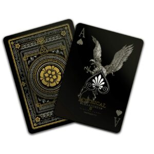 gent supply plastic waterproof mythical creatures ii (all new creatures) - black silver & gold edition playing cards