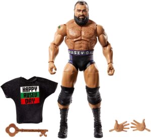 wwe mattel rusev elite collection deluxe action figure with realistic facial detailing, iconic ring gear & accessories